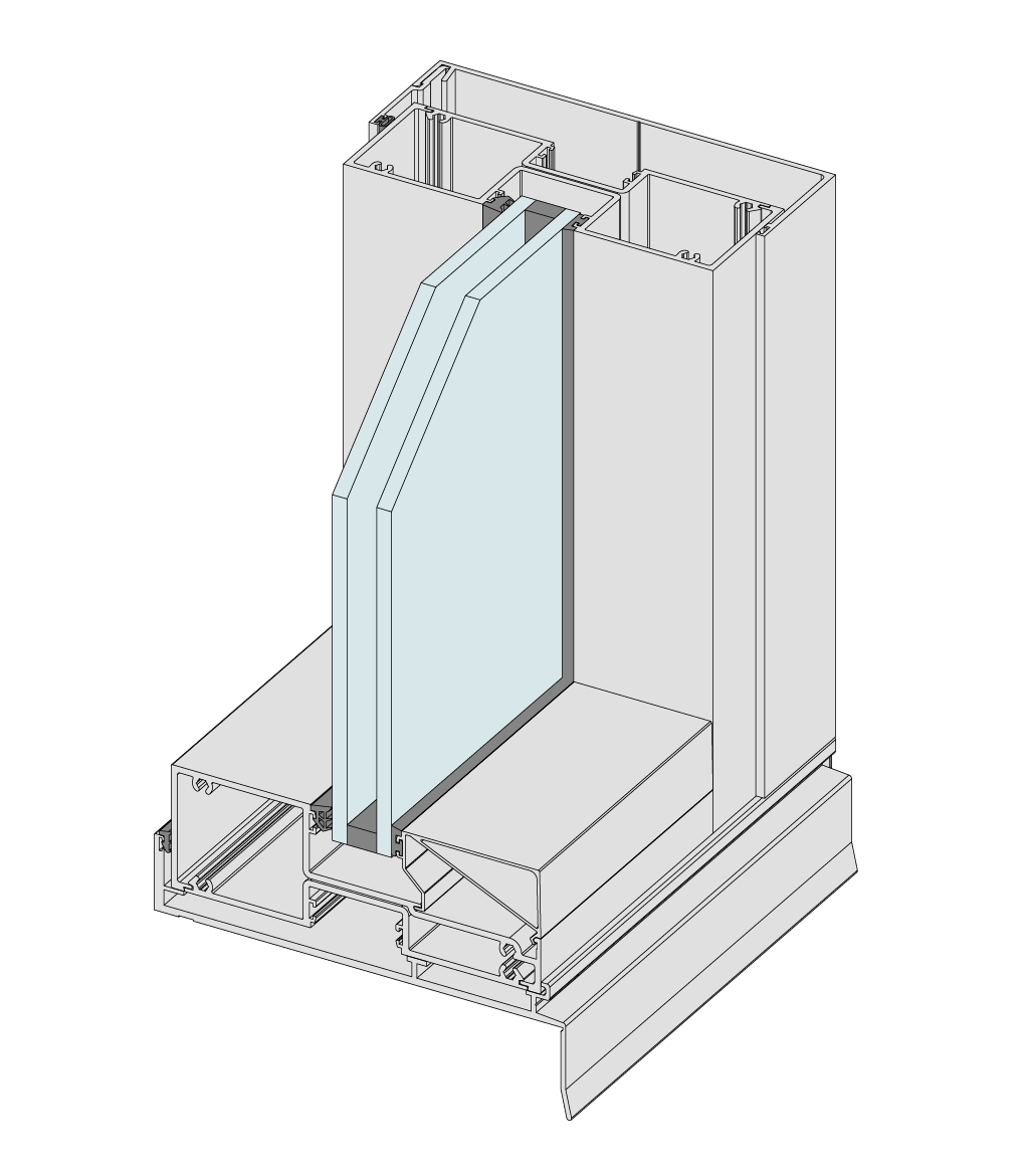 Series 624 Double Glazed Centre Glazed 150mm Framing Design Window 9298